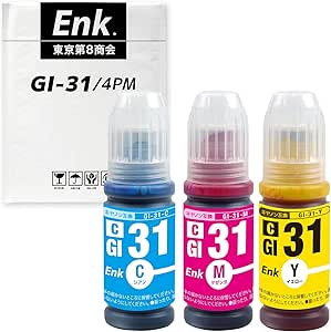 Amazon.co.jp: 【Enk】製 GI-31 キヤノン用 互換インク 互換インク 国内梱包検品済み QRコード読み取り型説明書導入 GI31 (C/M/Y)【シアン・マゼンタ・イエロー ...
