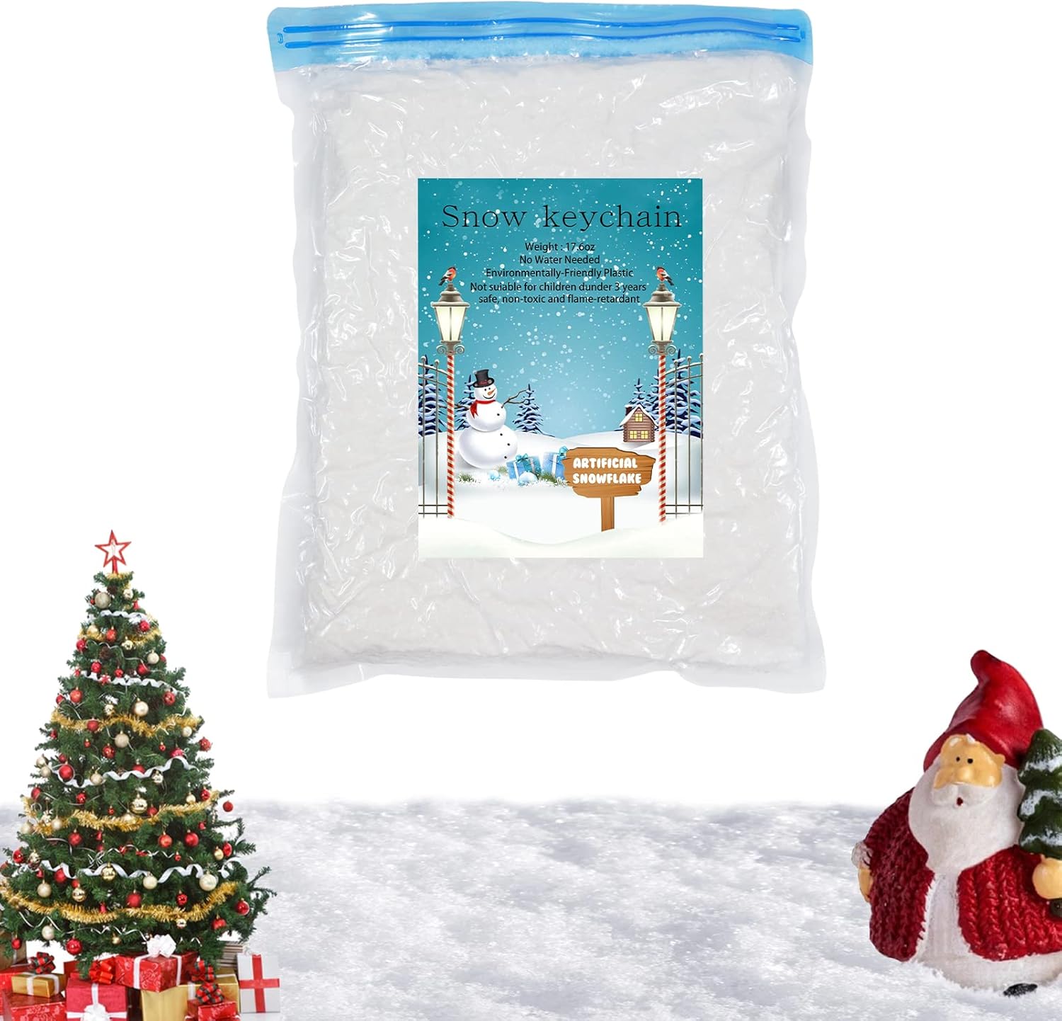 Amazon.com: Artificial Snow 17.7 Ounces Fake Snow Decoration for Winter ...