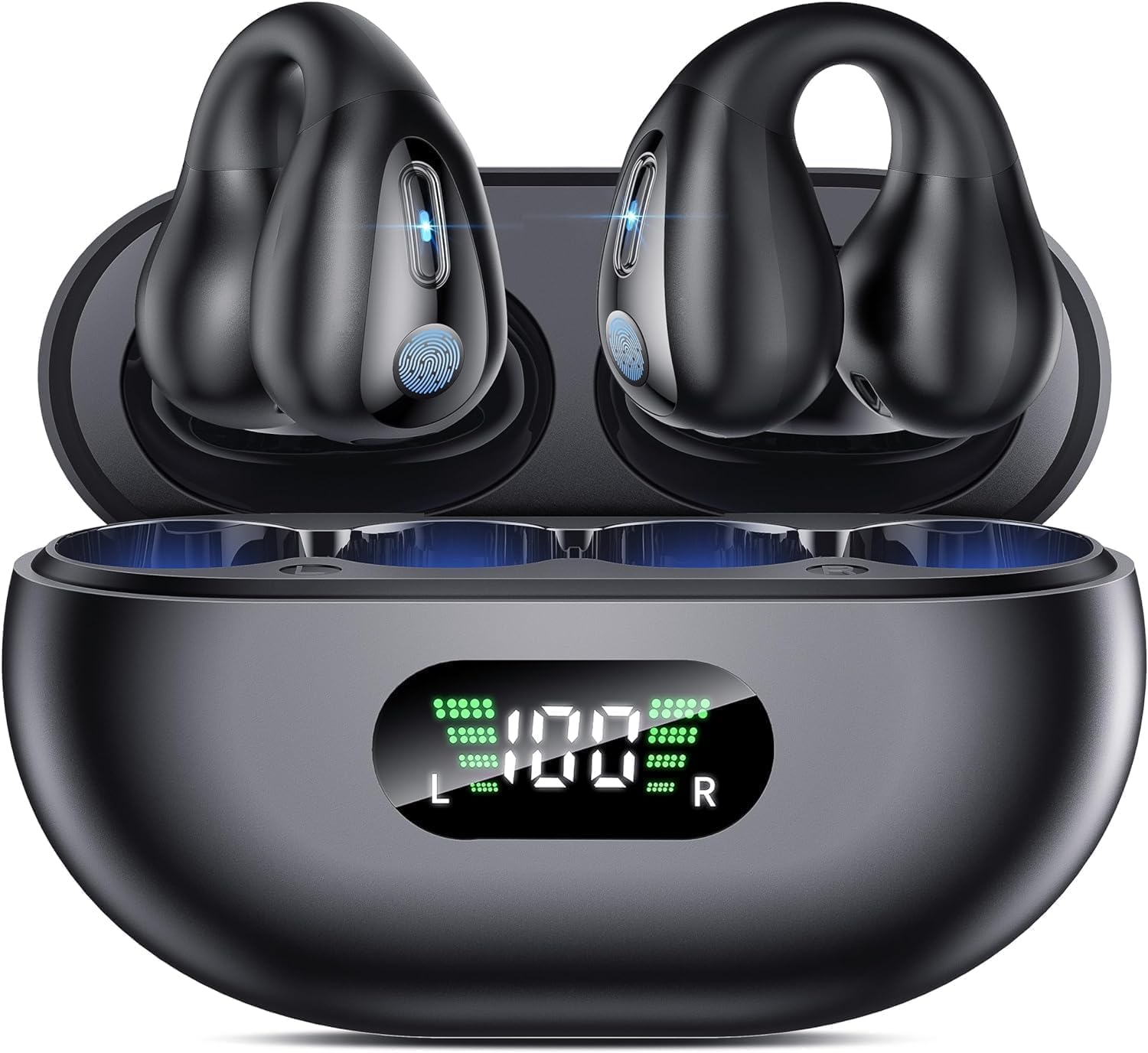 Amazon.com: NUPLEA Open Ear Clip Headphones, Bone Conduction Headphones ...
