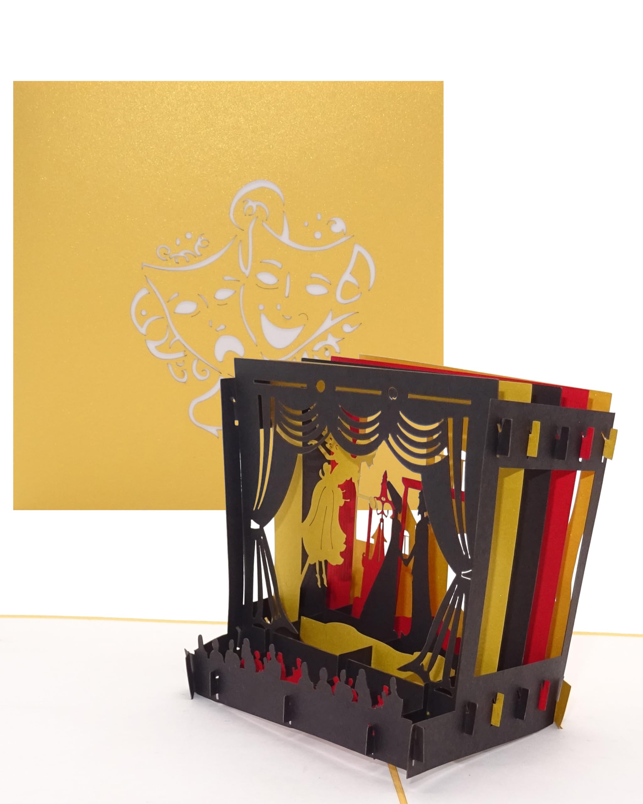 Pop up card, "theatre stage”, for theatre tickets, vouchers, invitation ...