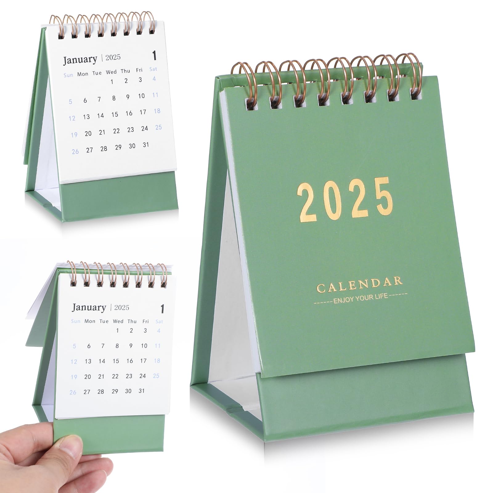 Amazon.com : Tyqour 2025 Desk Calendar Small Mini Desk Calendar 2025 ...