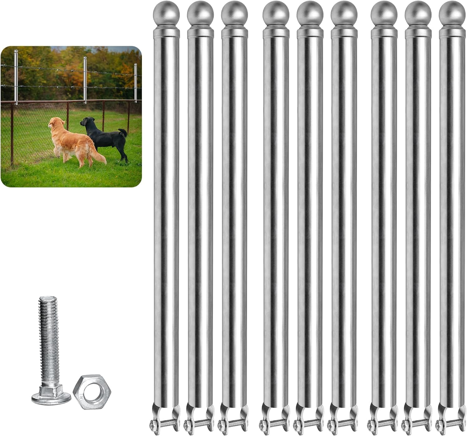Amazon.com : 1-5/8" Chain Link Fence Post Height Extender for Dogs/Deer ...