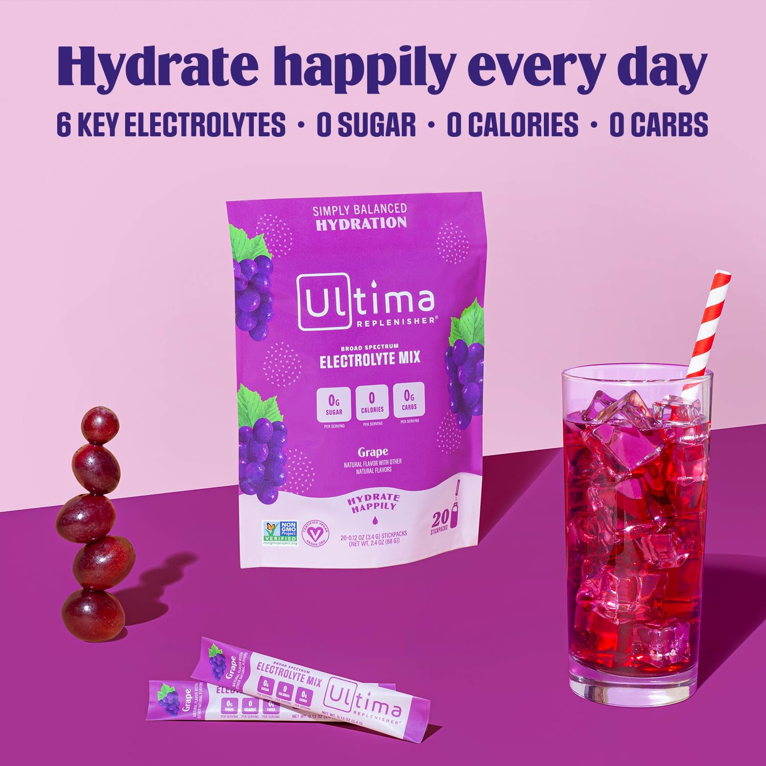 Snapklik.com : Ultima Replenisher Daily Electrolyte Drink Mix Grape, 20 ...