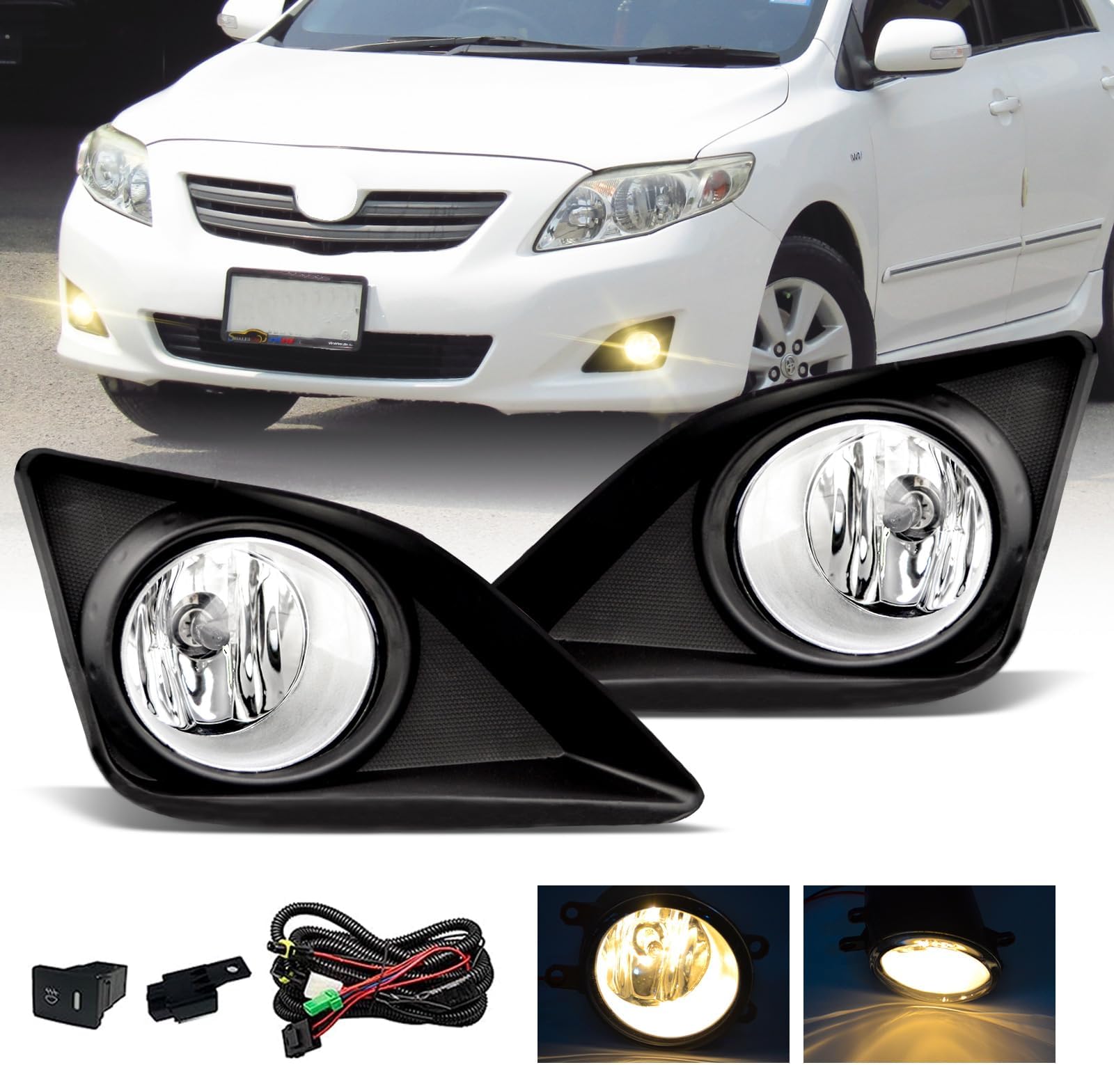 Amazon.com: Rowxroad Fog Lights Assembly Compatible with 2008 2009 2010 ...