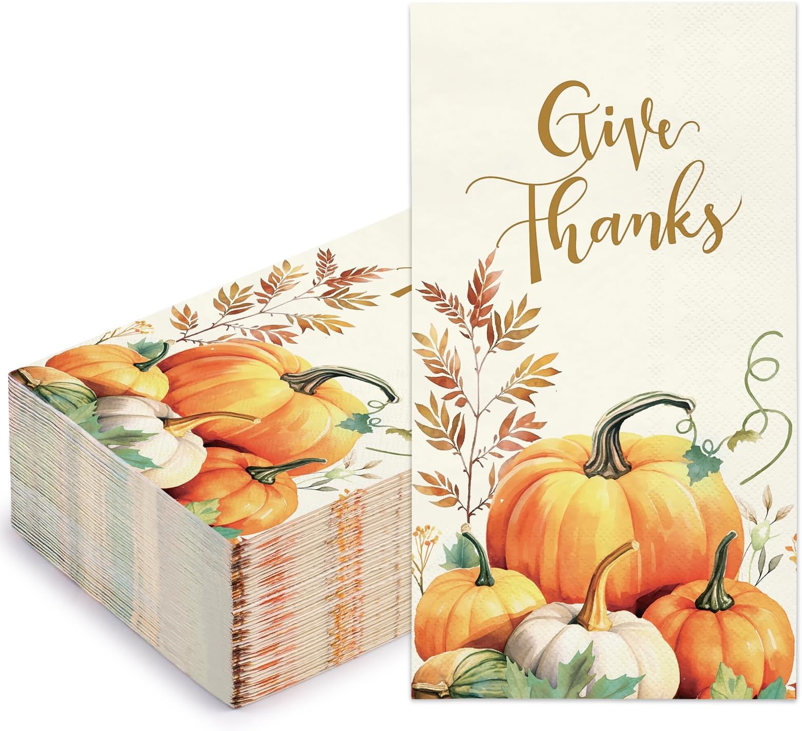Amazon.com: Generic AnyDesign 50Pcs Fall Guest Napkin Hello Pumpkin ...