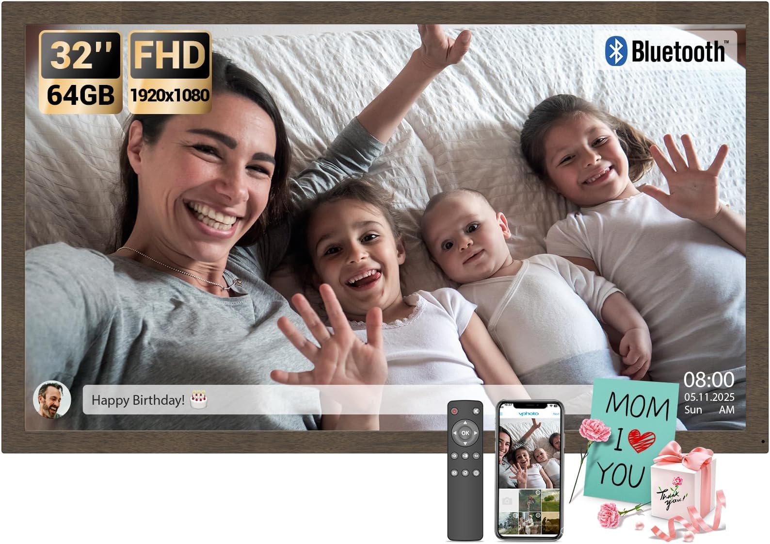 Amazon.com : BSIMB 32 Inch Large Digital Picture Frame(Non-Touch Screen ...