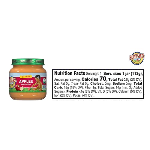 Snapklik.com : Earths Best Organic Baby Food Jars, Stage 1 Fruit Puree ...