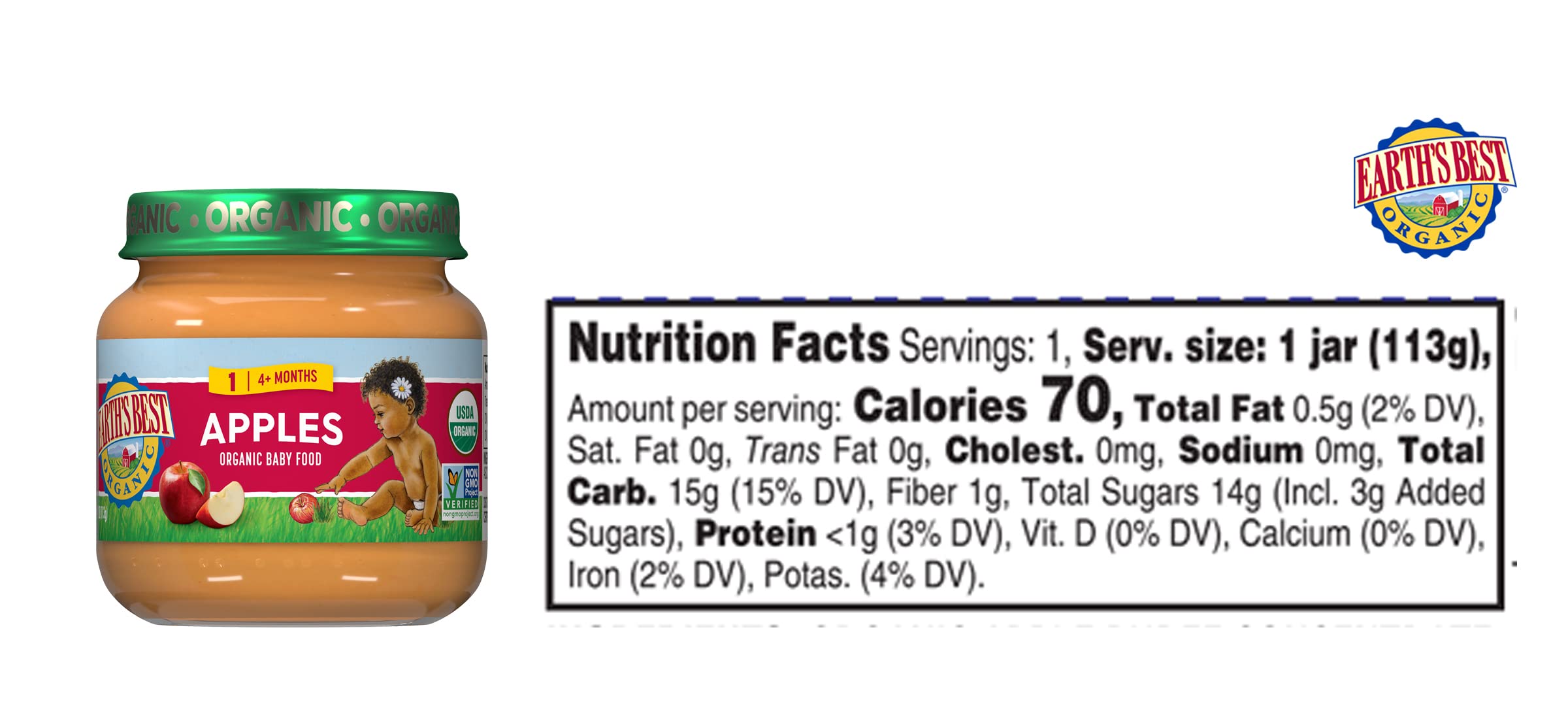 Snapklik.com : Earths Best Organic Baby Food Jars, Stage 1 Fruit Puree ...
