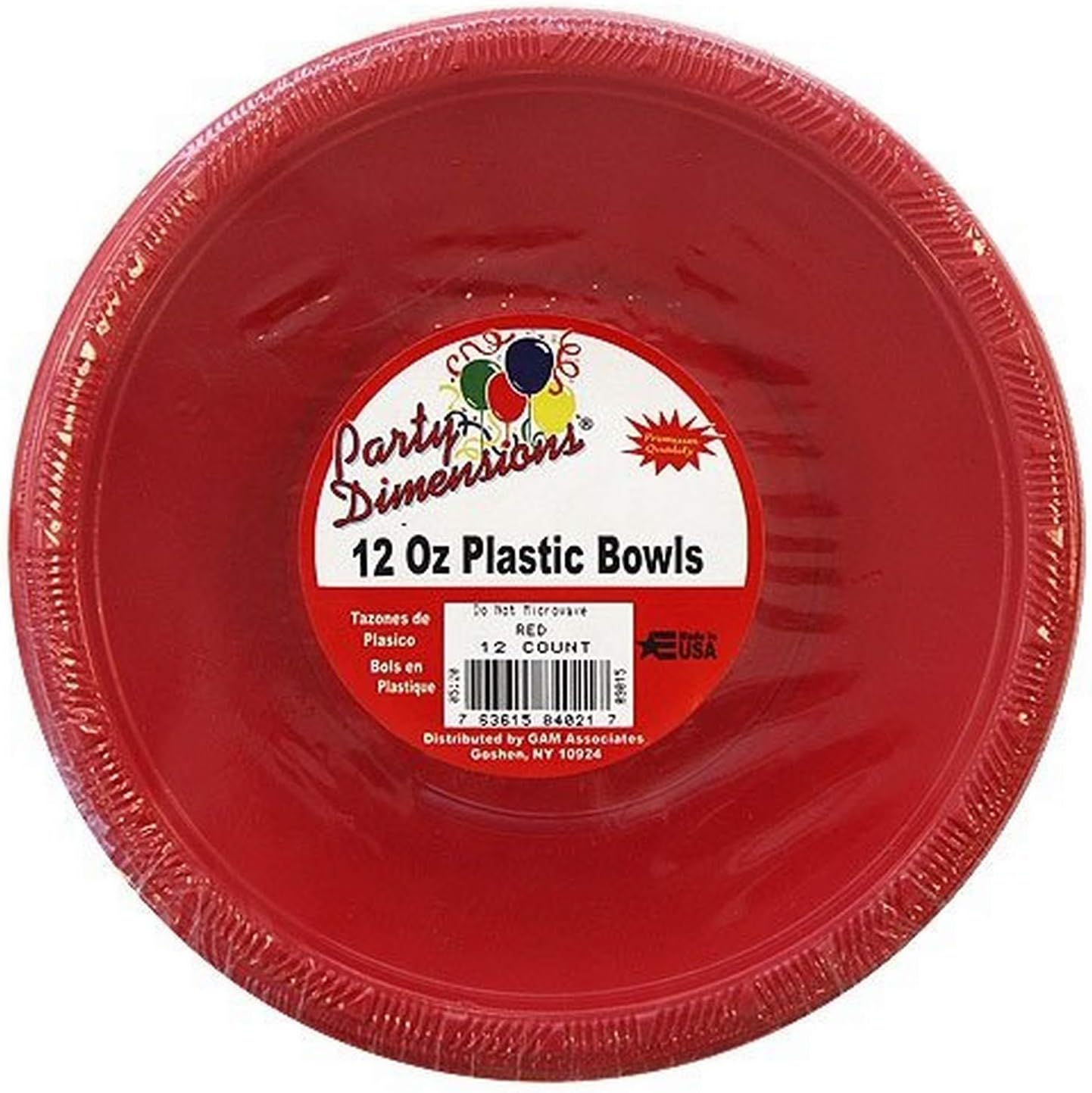 Amazon.com: Disposable Plastic Bowls | 15 oz | Red | Pack of 12 ...
