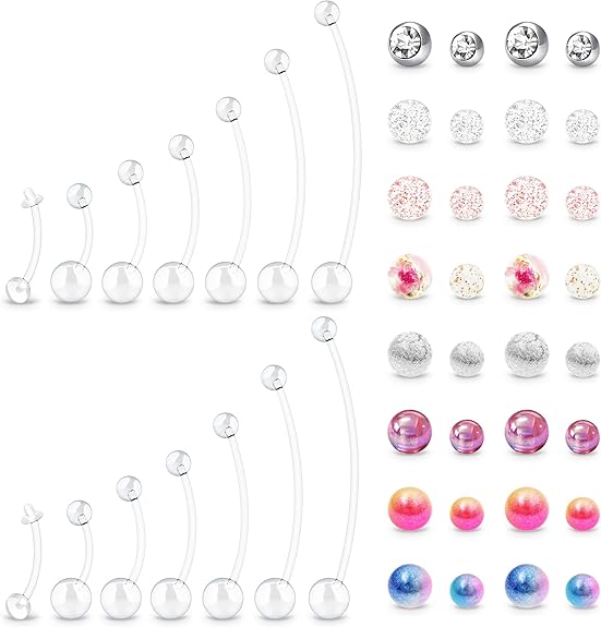 Amazon.com: PiercingArt Pregnancy Belly Button Rings Plastic Silicone Flexible Maternity Navel ...