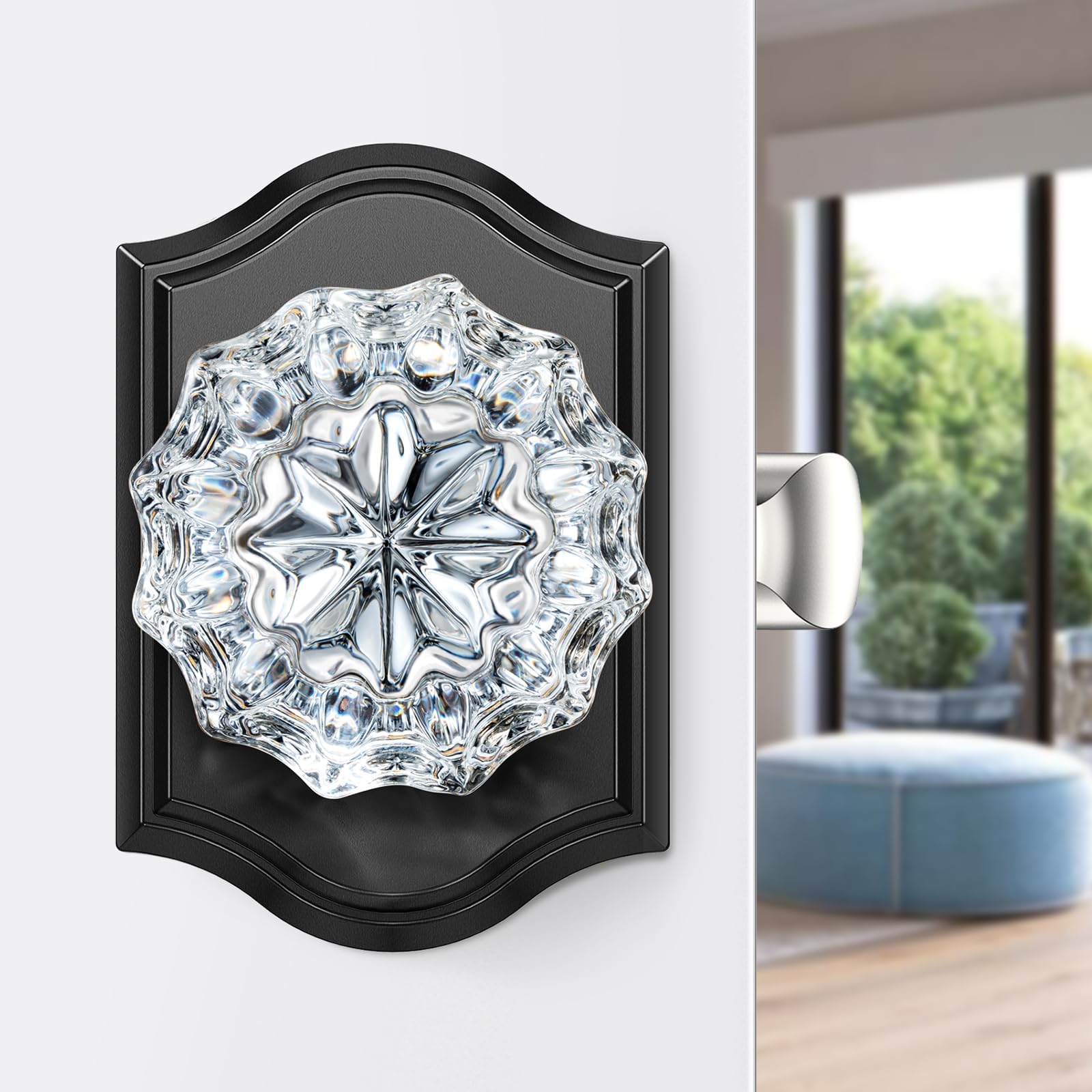 Felibat Glass Crystal Dummy Door Knob Interior Dummy Door Handles for ...