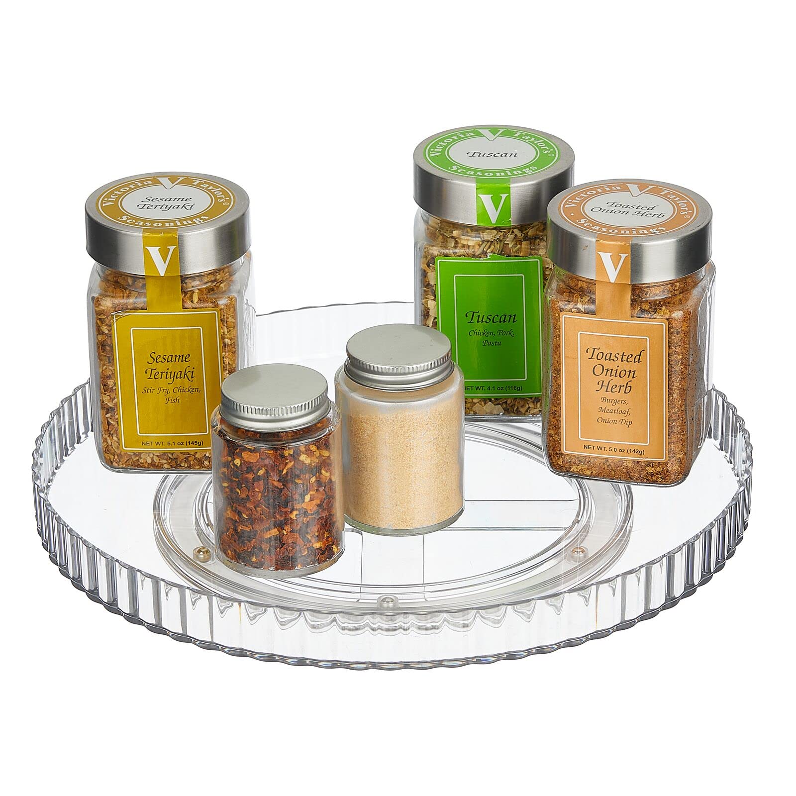 Snapklik.com : mDesign Fluted Lazy Susan Turntable Plastic Spinner For ...