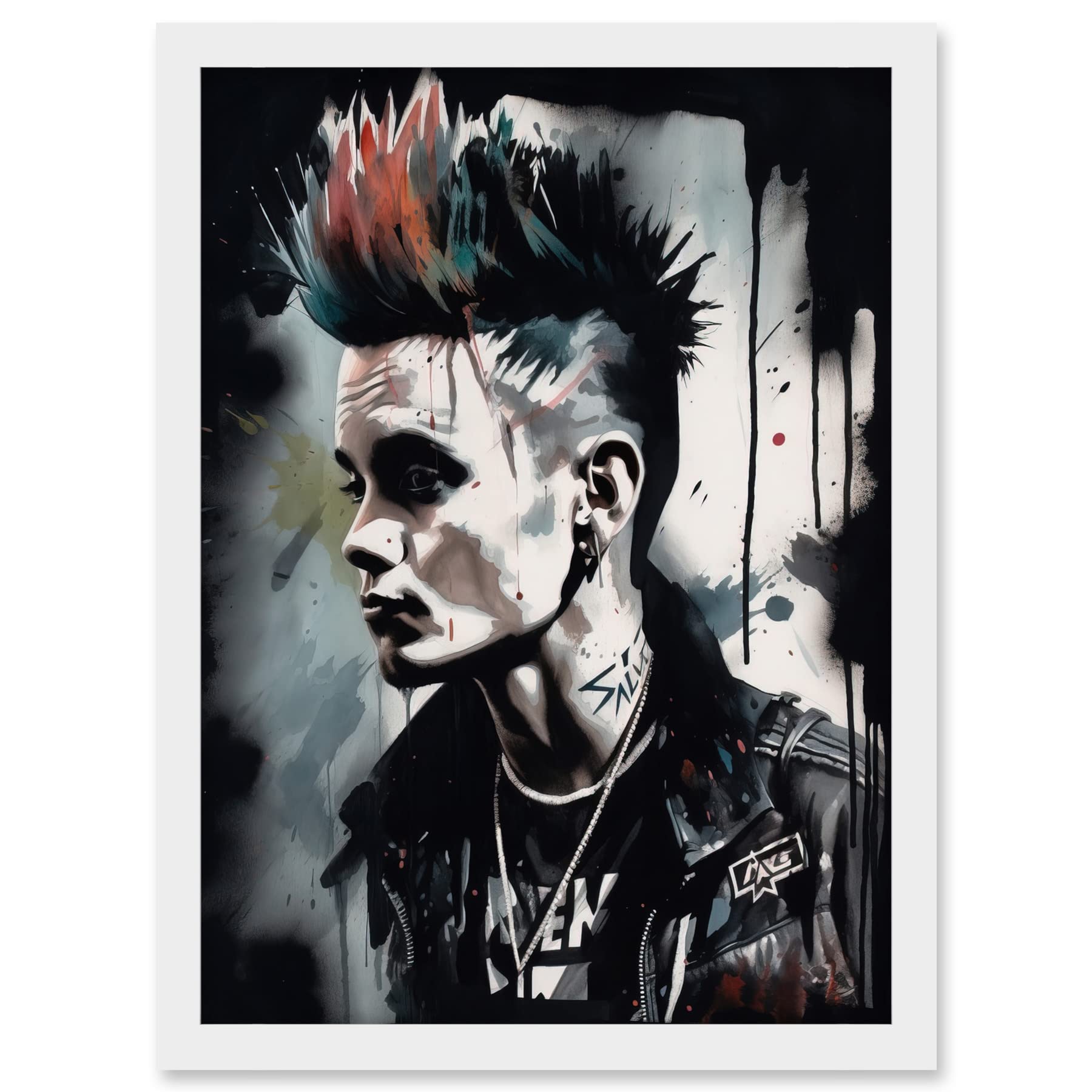 Punk Rock Artwork V5195 Misfits Horror Punk Rock Music Band Art BW