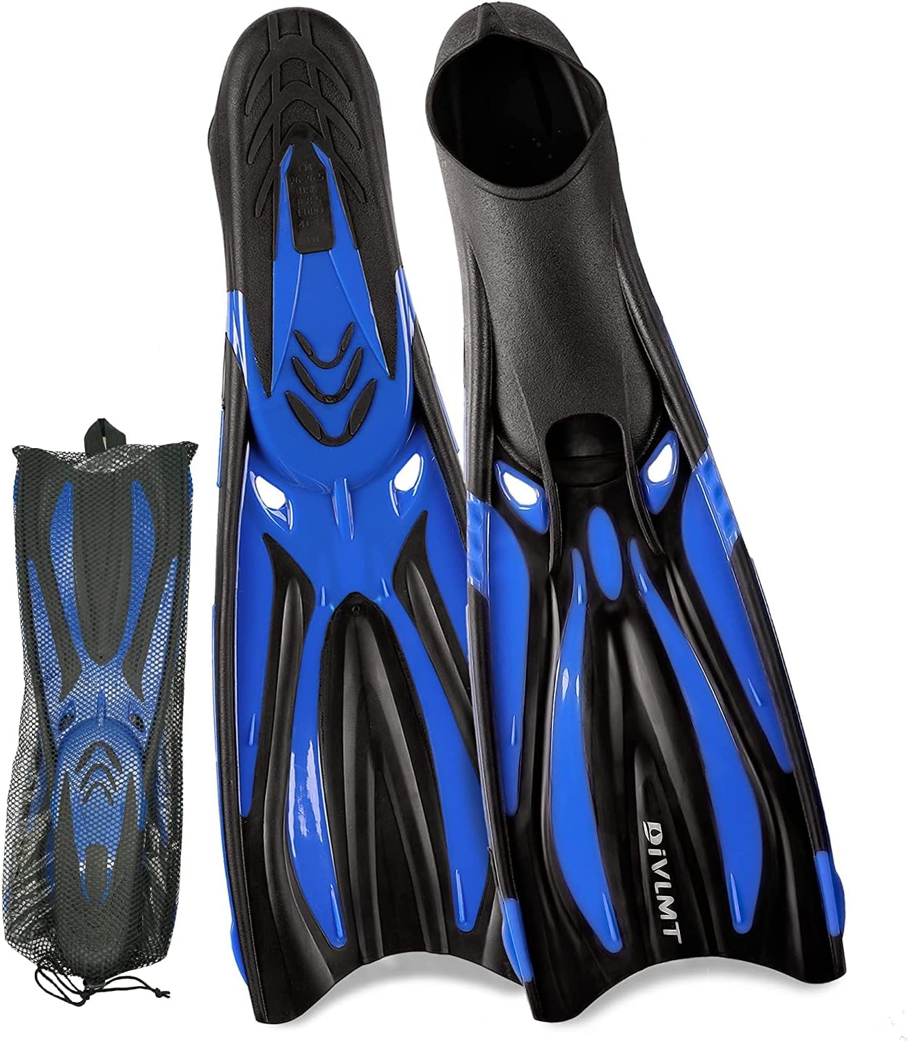 Adult Snorkel Full Foot Pocket Fins, Diving Fins for Freediving ...