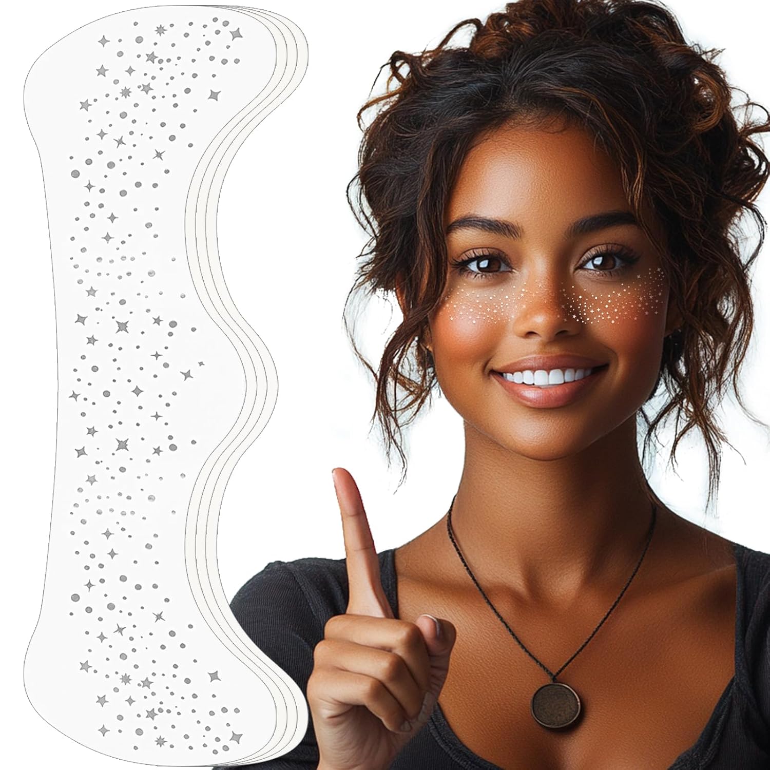 Amazon.com : Face Glitter Freckles, Makeup Patches-Silver-Face Glitter ...