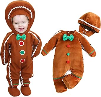 Amazon.com: Newborn Baby Girl Boy Gingerbread Man Costume Christmas ...