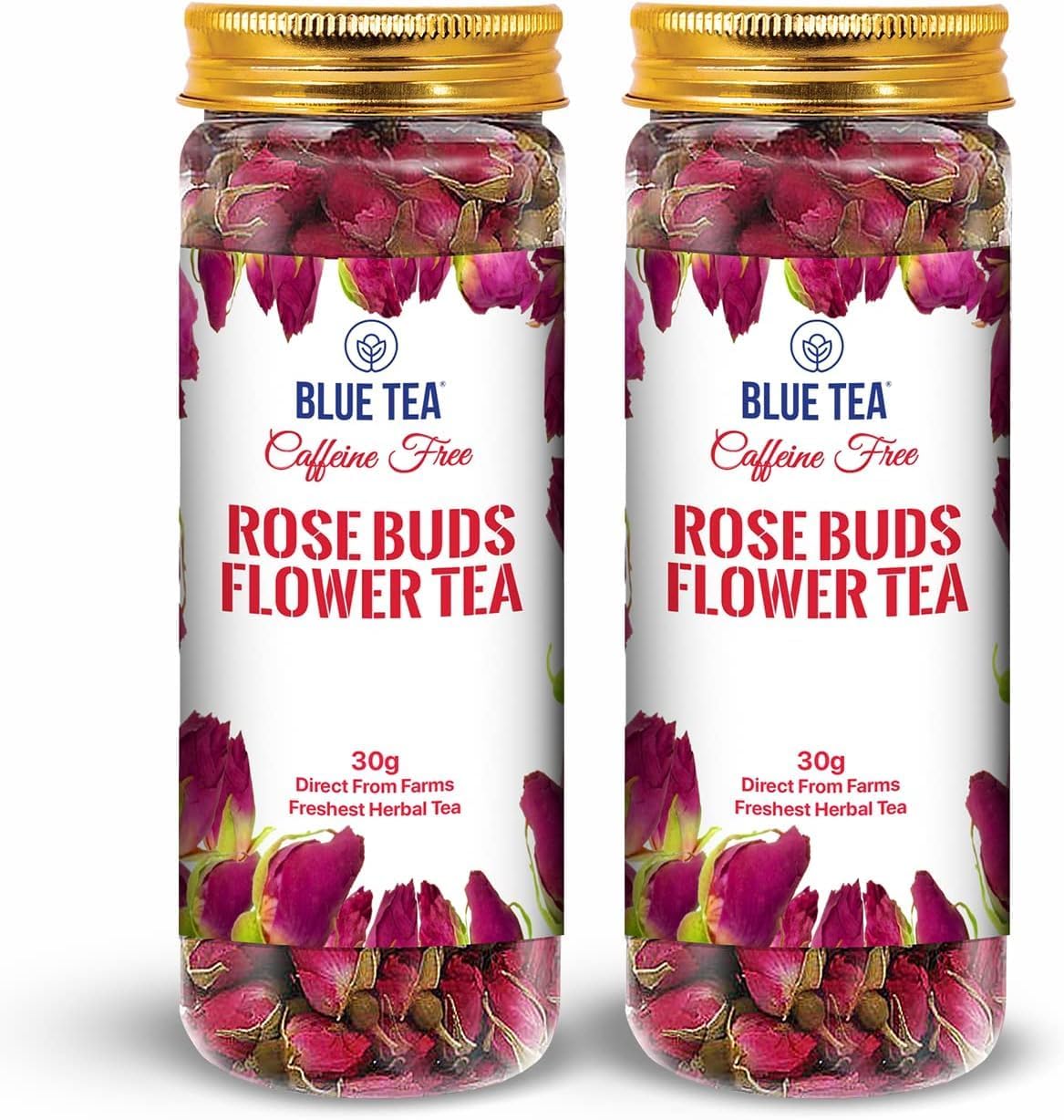 Amazon.com : BLUE TEA - Rose Buds Tea - 1.05 Oz (Pack of 2) 60 Cups ...
