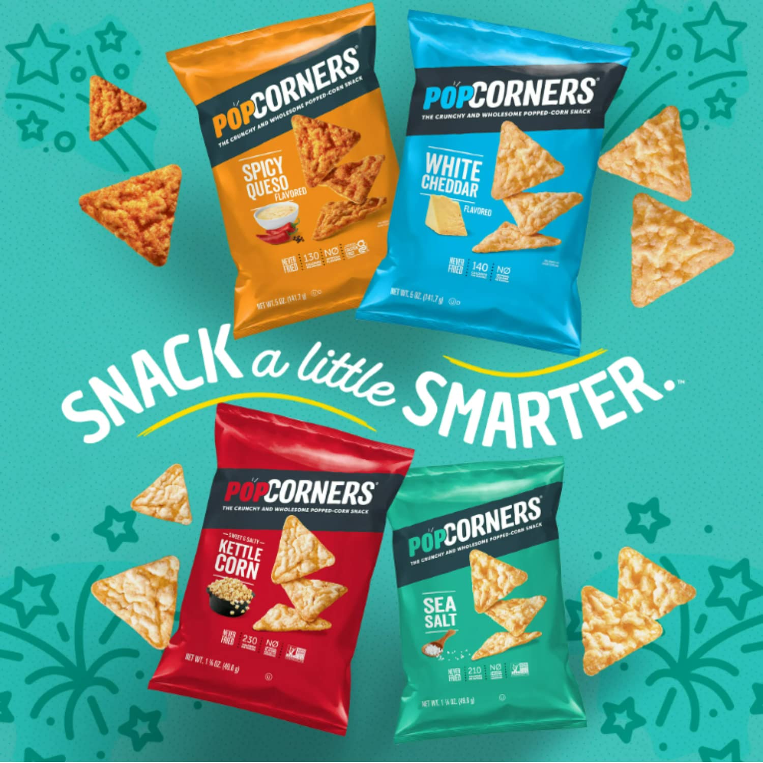 Snacks de maíz reventados sin gluten, maíz ketle, queso picante, sal ...