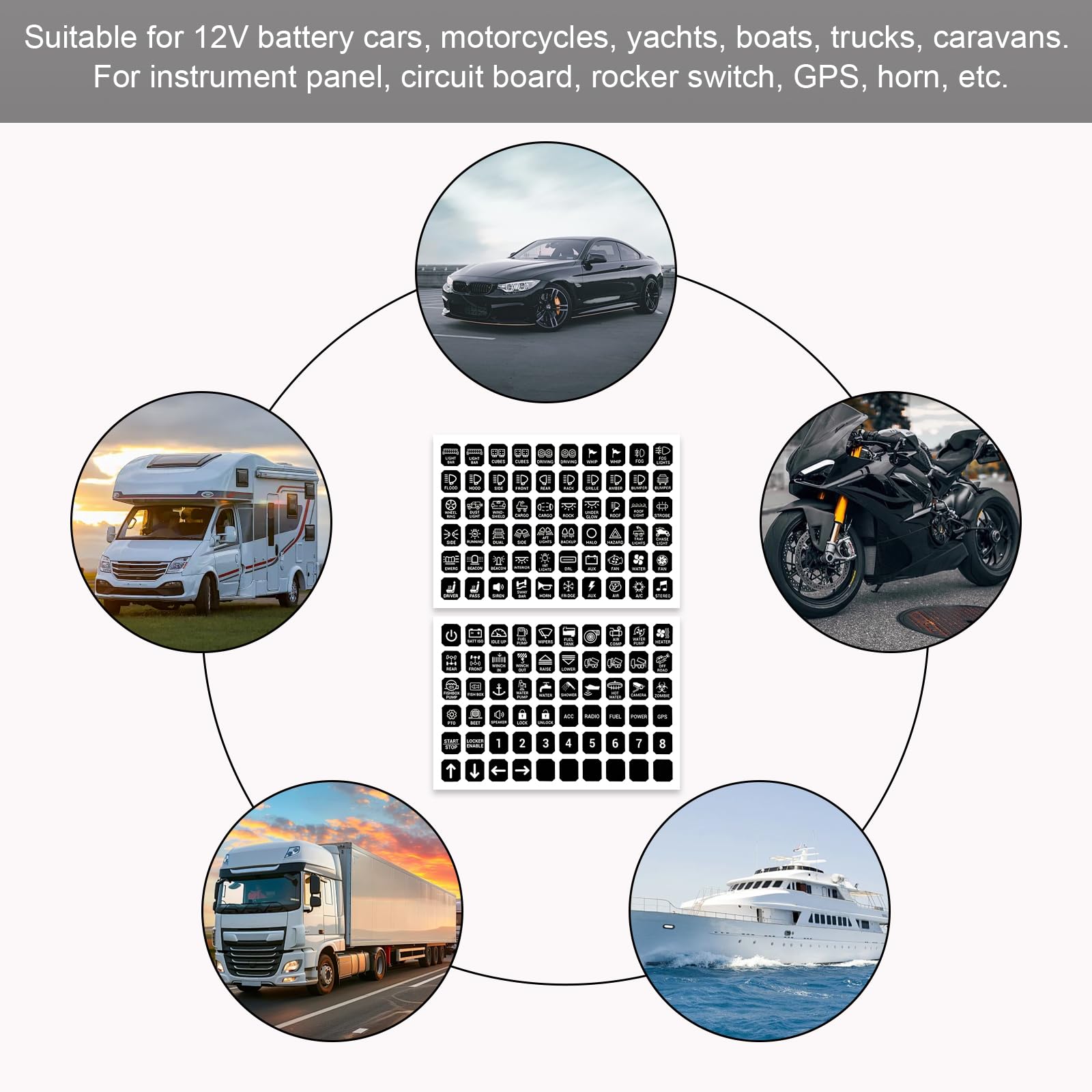 Snapklik.com : 120 PCS Car Decal Stickers, Graphic Text Auto Rocker ...