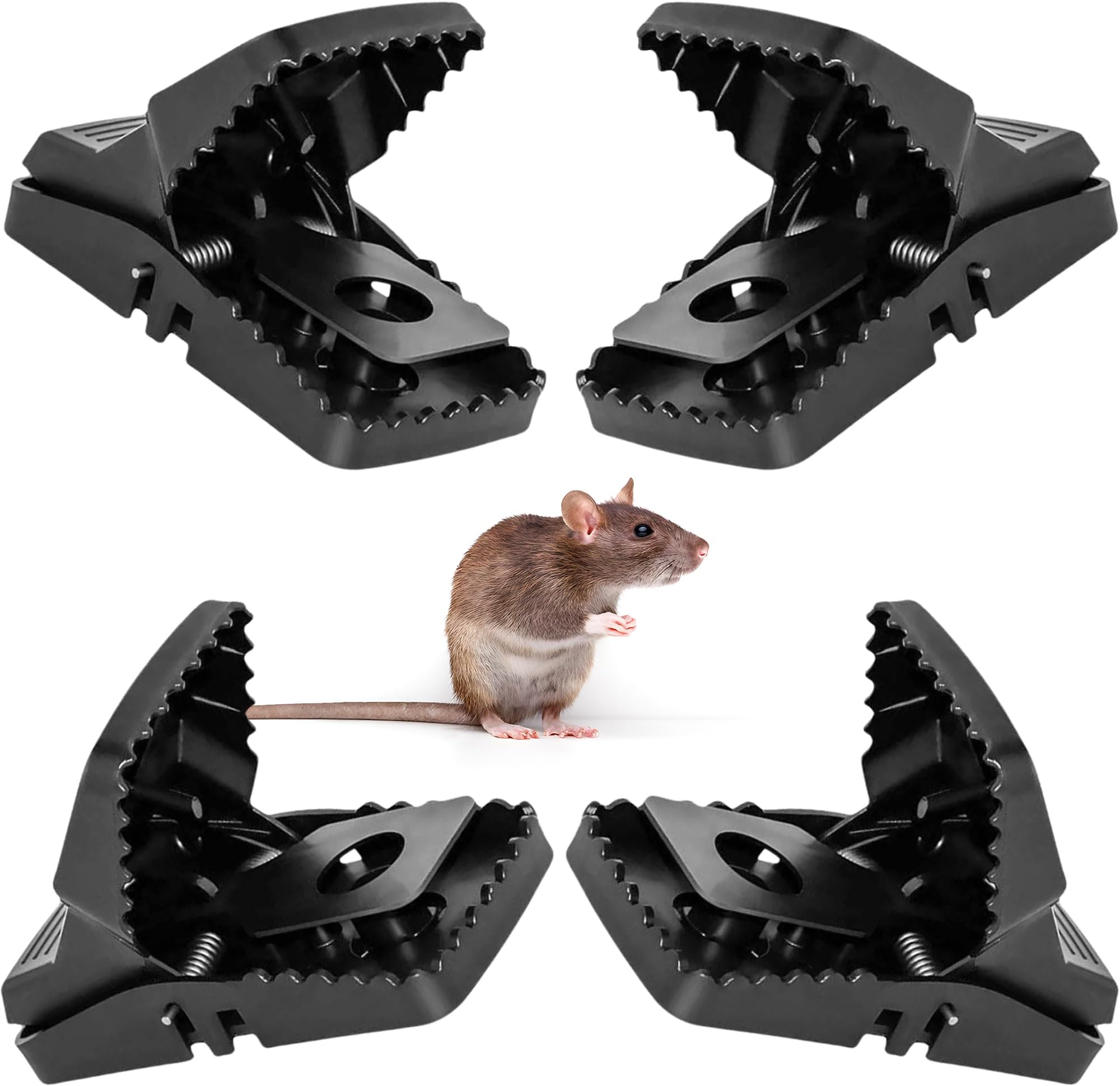 ROSHIELD 4 x Rat Traps - Professional Quality & Heavy Duty Pest Control ...