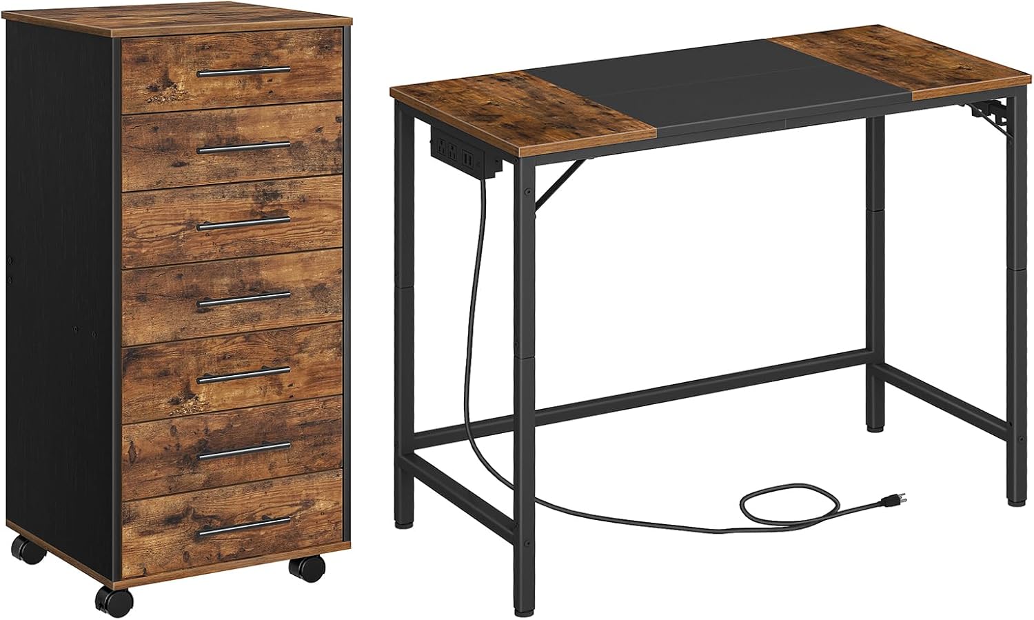 Amazon.com: HOOBRO 7-Drawer Chest Dresser, Computer Desk, File Cabinet ...