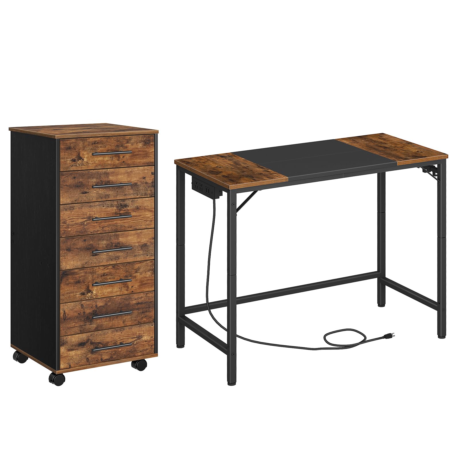 Amazon.com: HOOBRO 7-Drawer Chest Dresser, Computer Desk, File Cabinet ...