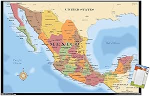 Amazon.com: Trends International Map - Mexico Wall Poster, 22.375" x 34 ...