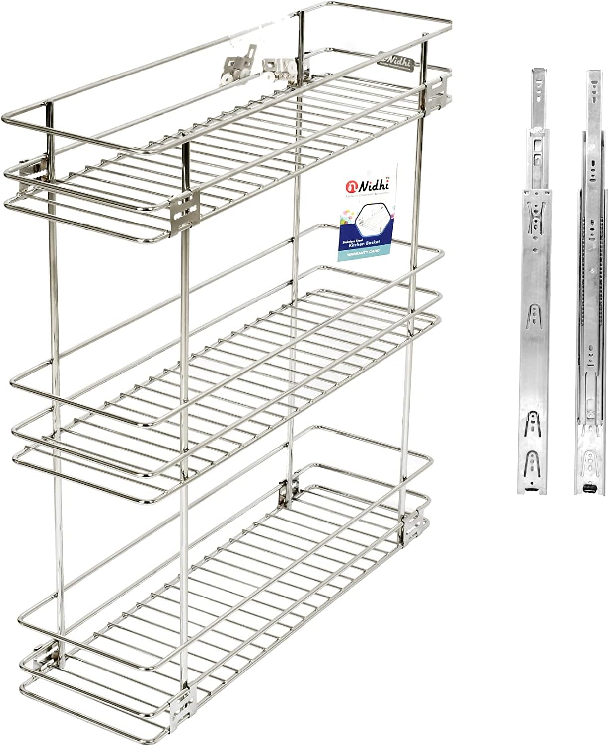 DBR Metal Kitchen Cabinet Width 8 Inches Bottle Pull Out Unit Bpo With ...