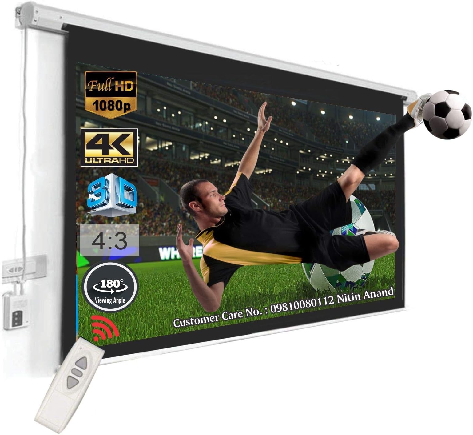 Inlight Fully Imported Motorised Projector Screen, Size:- 8 Ft. X 6 Ft ...