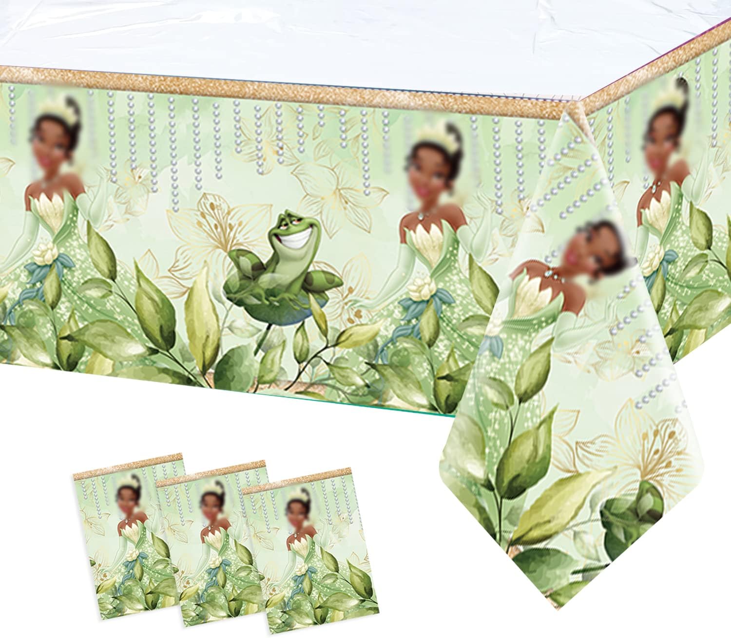 Amazon.com: 3 Pcs Tiana Princess Tablecovers,The Frog Theme Plastic ...