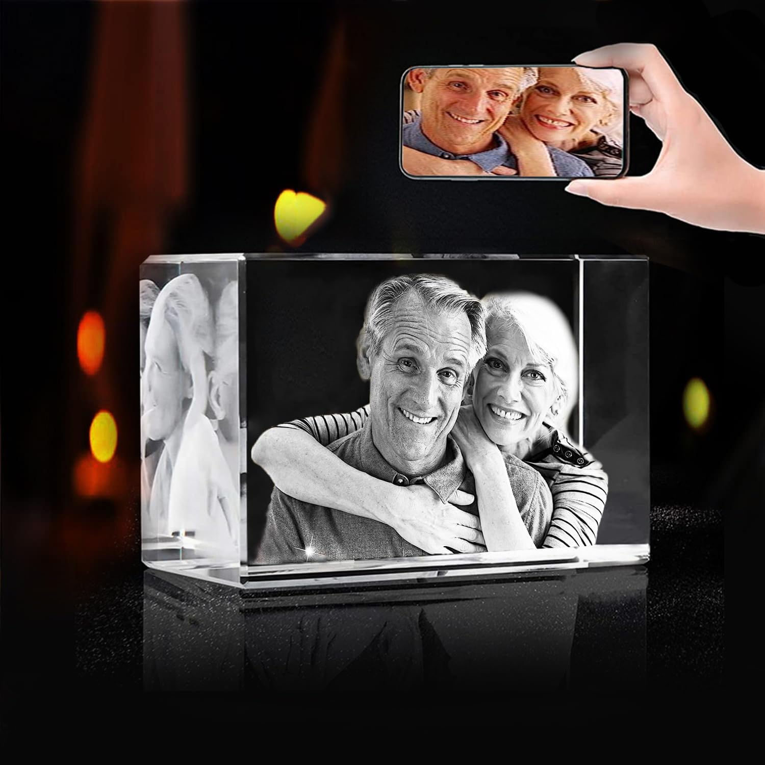 Amazon.com - Personalized 3D Crystal Photo - Custom Laser Etched ...
