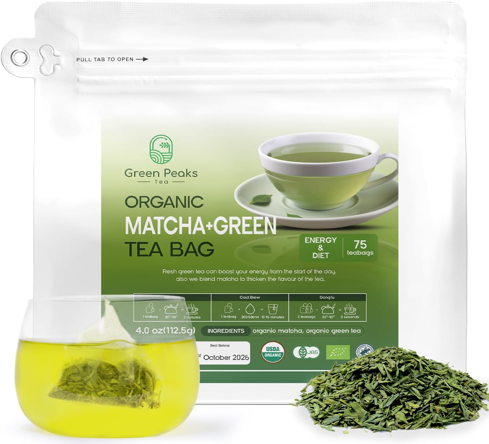 Amazon.com : Art of Tea | Organic Matcha+ | Matcha Green Tea | 50 Count ...