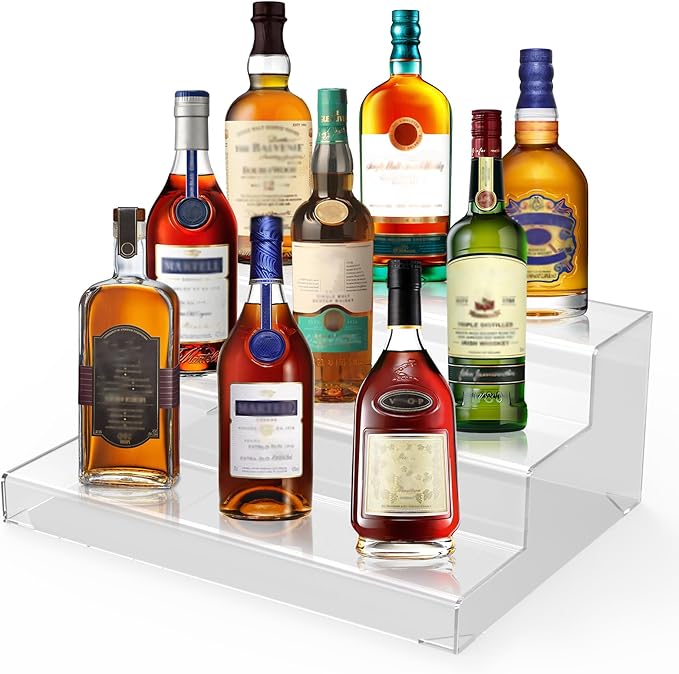 Amazon.com: Liquor Bottle Display Shelf, Clear Acrylic Riser Display ...