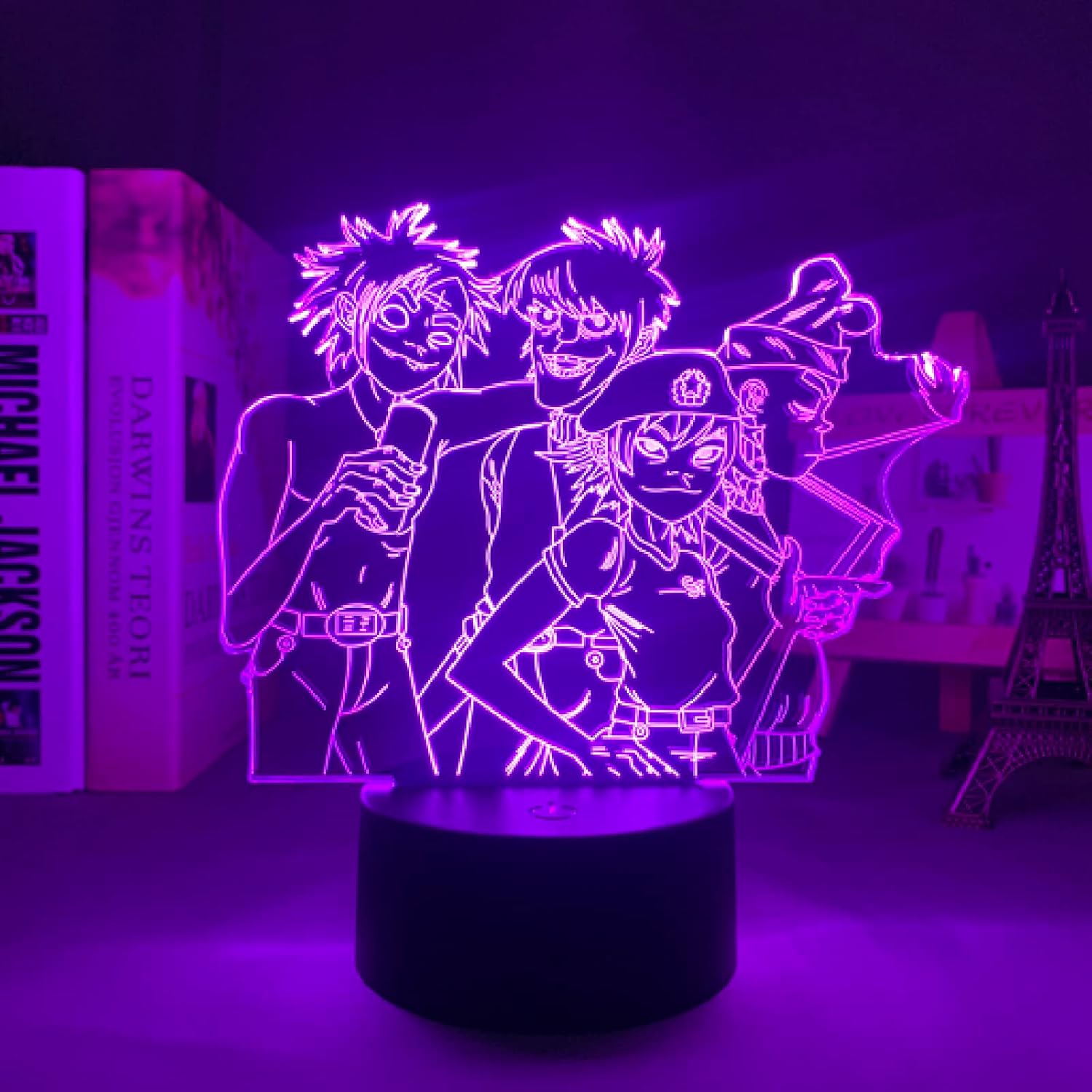 STKEN LED Anime Lamp English Band Gorillaz 3D Illusion Night Light for ...