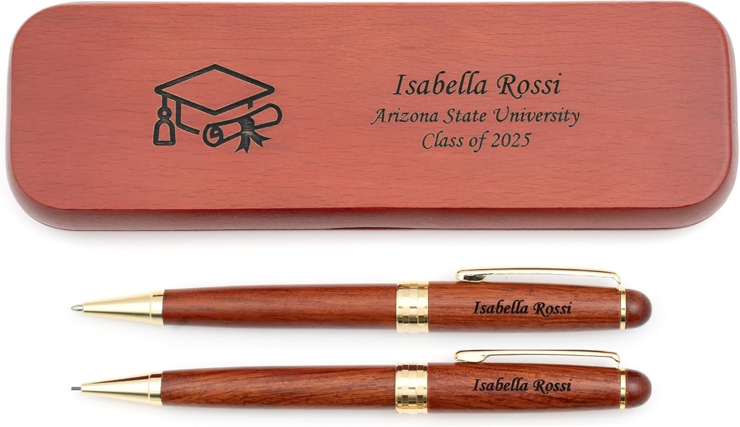 Amazon.com : Dayspring Pens Personalized Rosewood Graduation Pen and ...