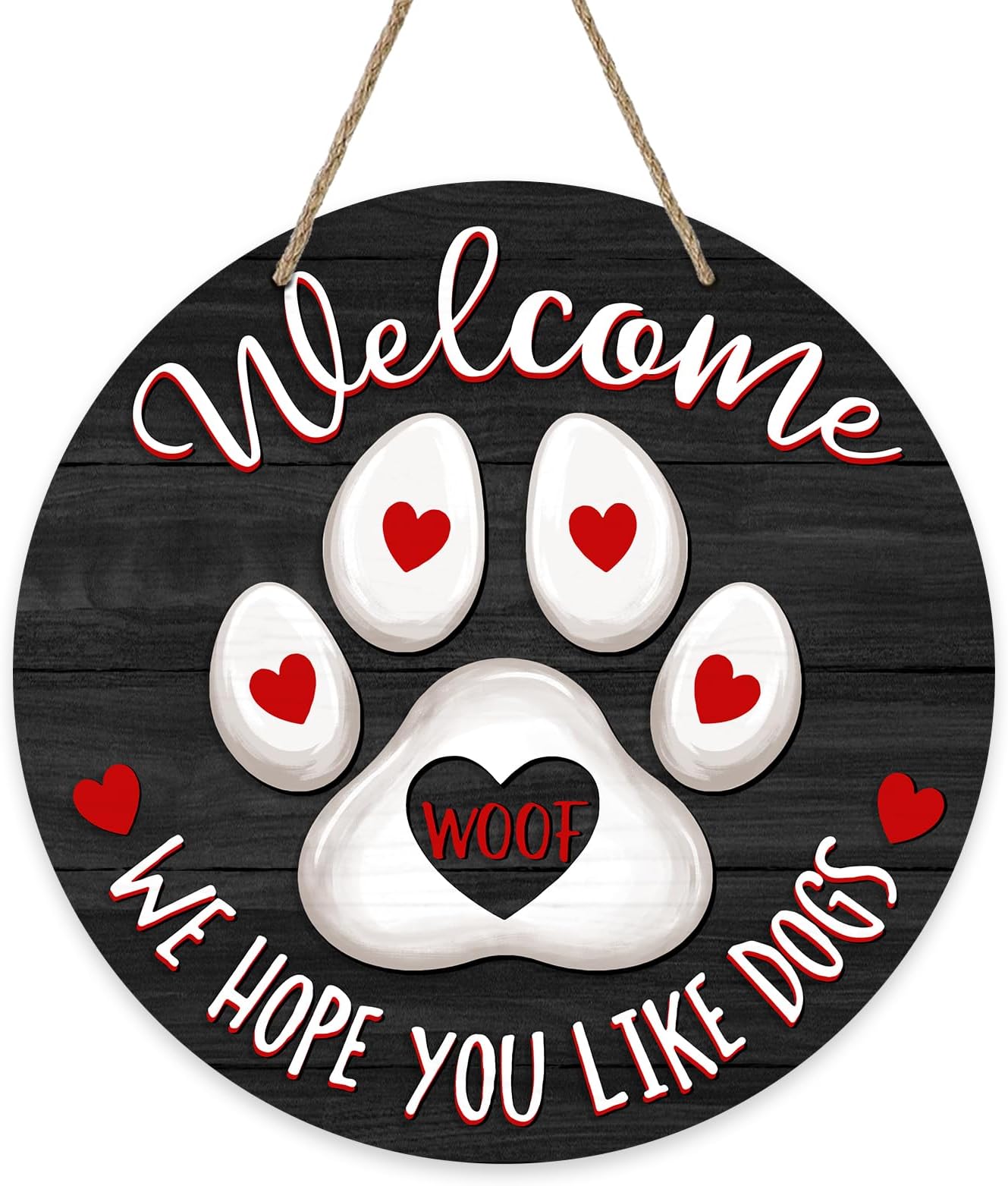 Amazon.com : Hope You Like Dogs Welcome Sign, 3D Dog Door Hanger with ...