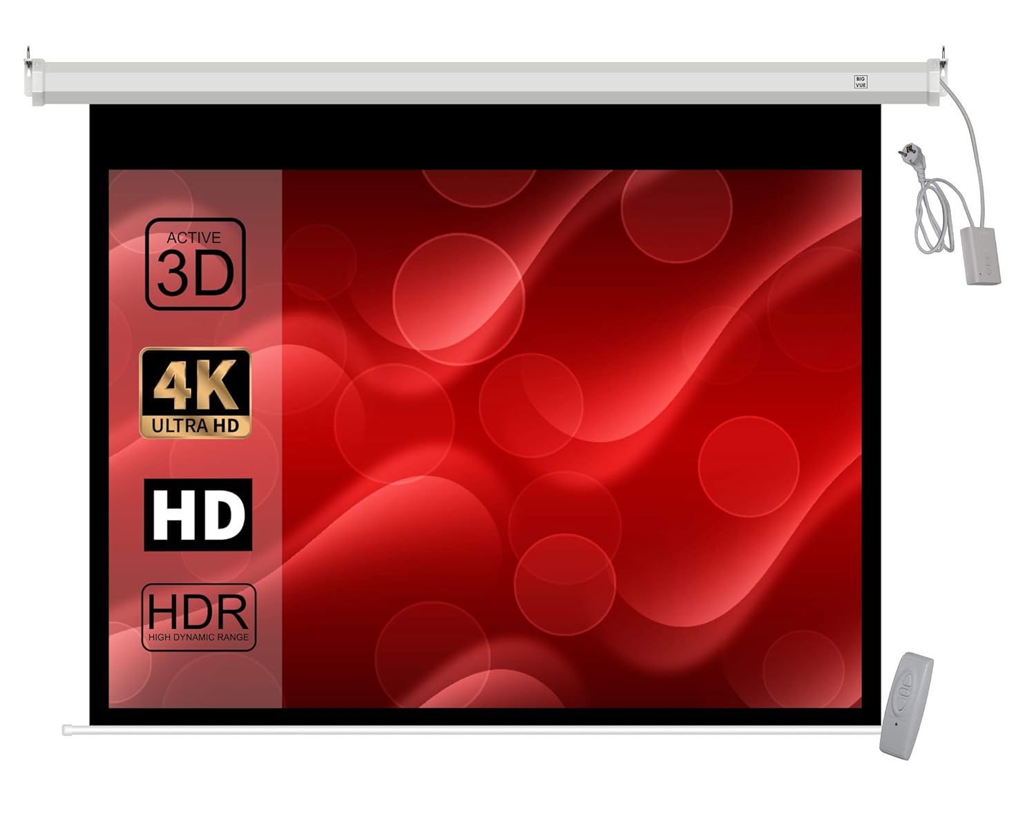 BIG VUE 84 Inches Motorized Projector Screen | Electric Projection ...