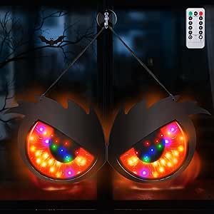 Amazon.com: Hiboom Halloween Spooky Eyes Decoration, Lighted 50 LED ...