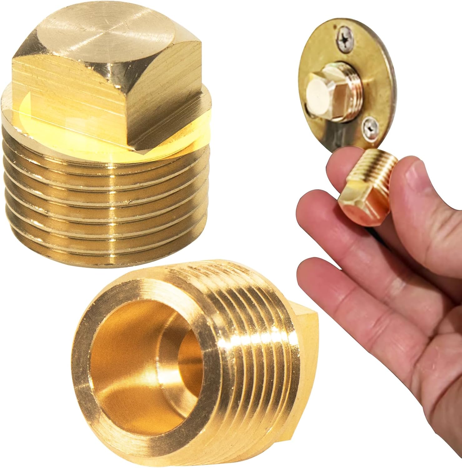 Amazon.com: 1/2" NPT Solid Brass Drain Plugs Commonly Used in Boat ...