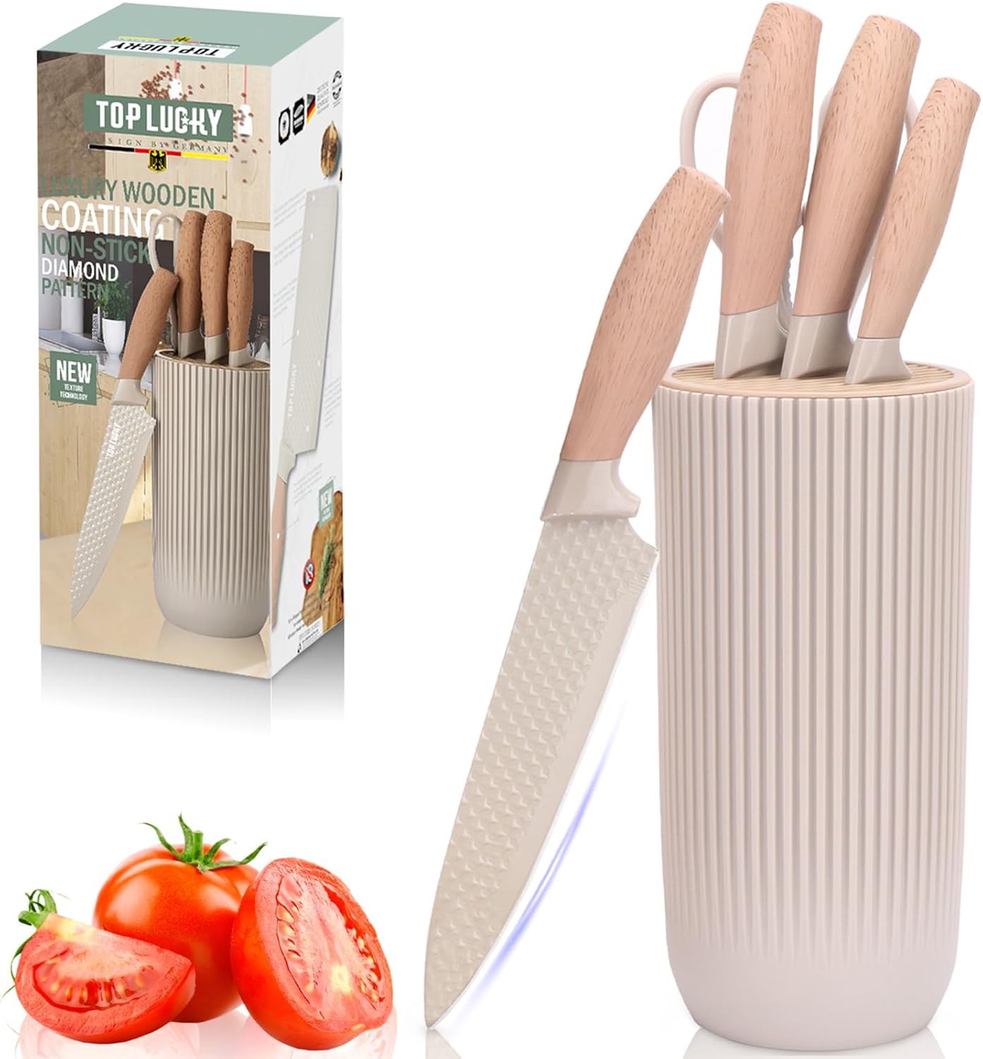 Amazon.com: Knife Set, KoudHug 6 Pieces Kitchen Knife Set with ...