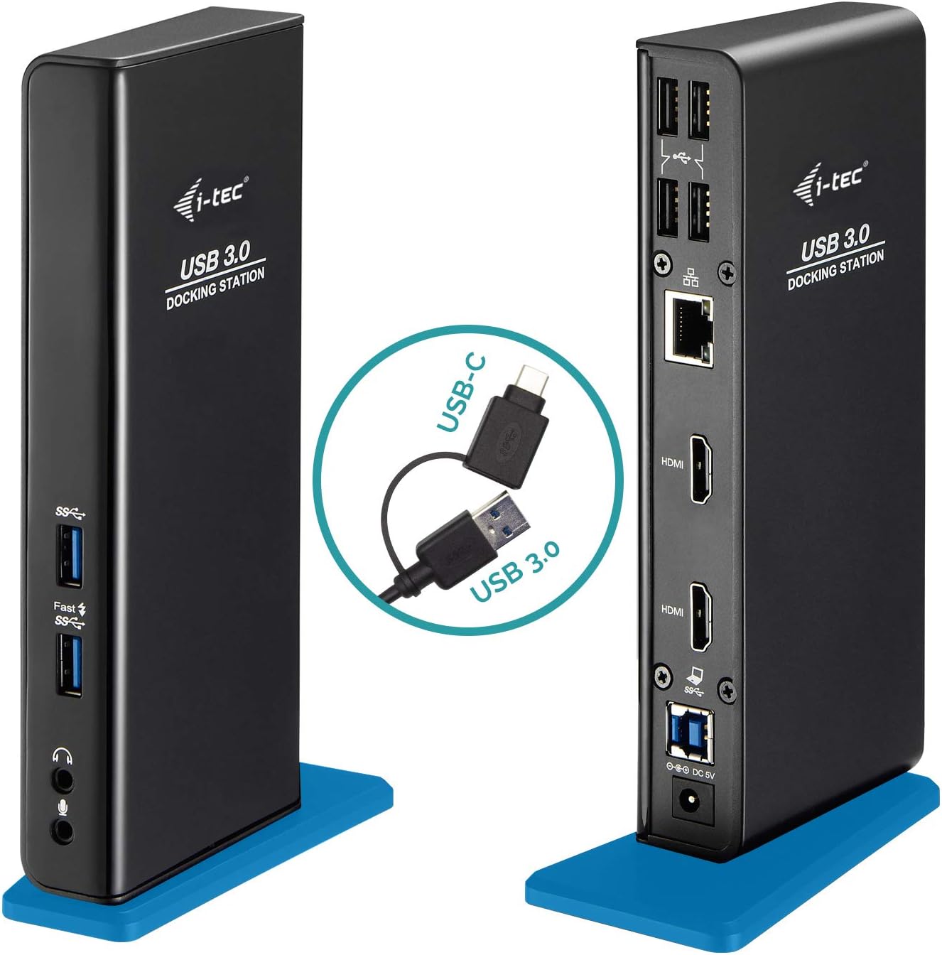 i-tec USB 3.0 Dual Docking Station für Tablets und Notebooks HDMI DVI ...