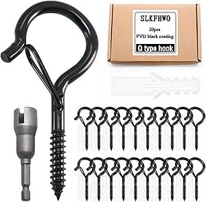 Amazon.com: Set of 20 Q hooks or Z hooks, screw-in hooks, outdoor hooks ...