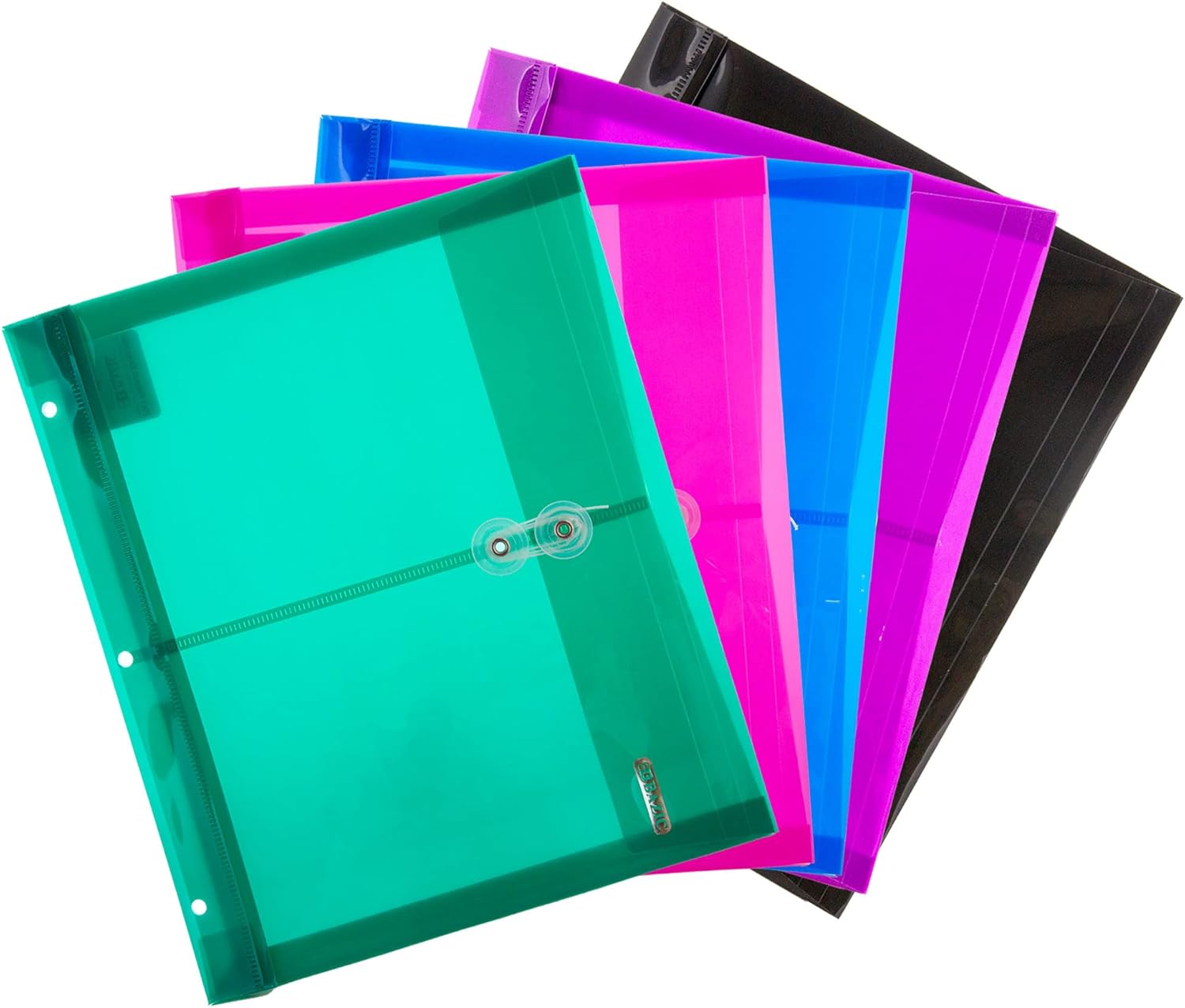 Amazon.com: BAZIC Poly Envelope Binder Pocket Folder, 3 Hole Punched ...