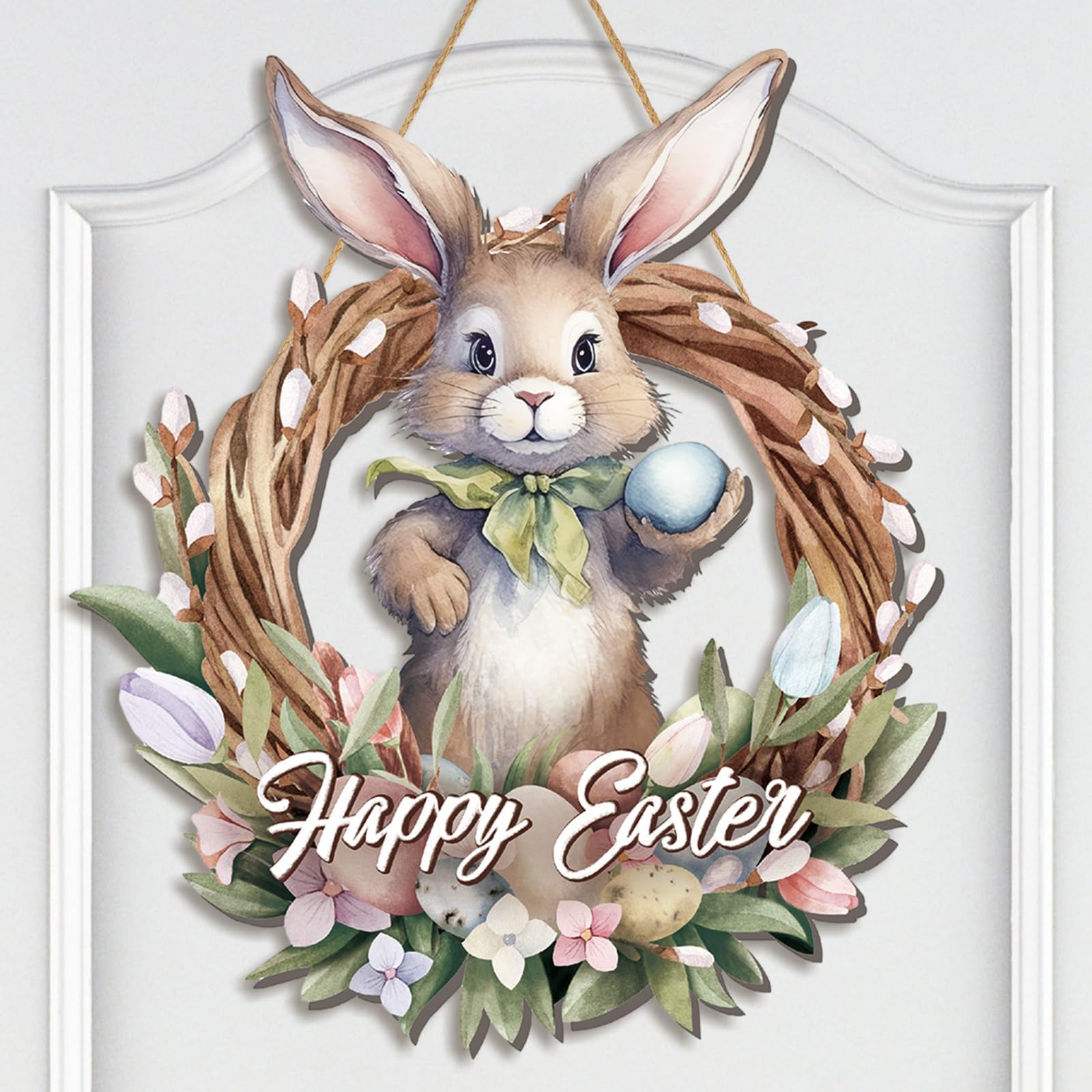 Amazon.com: Primitives by Kathy - Happy Easter Wreath, Vintage Inspired ...