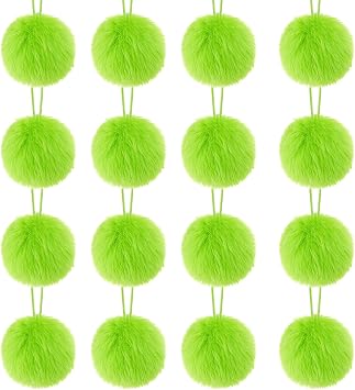 Amazon.com: YKYUASD 16 Pcs Lime Green Furry Christmas Balls Ornaments ...