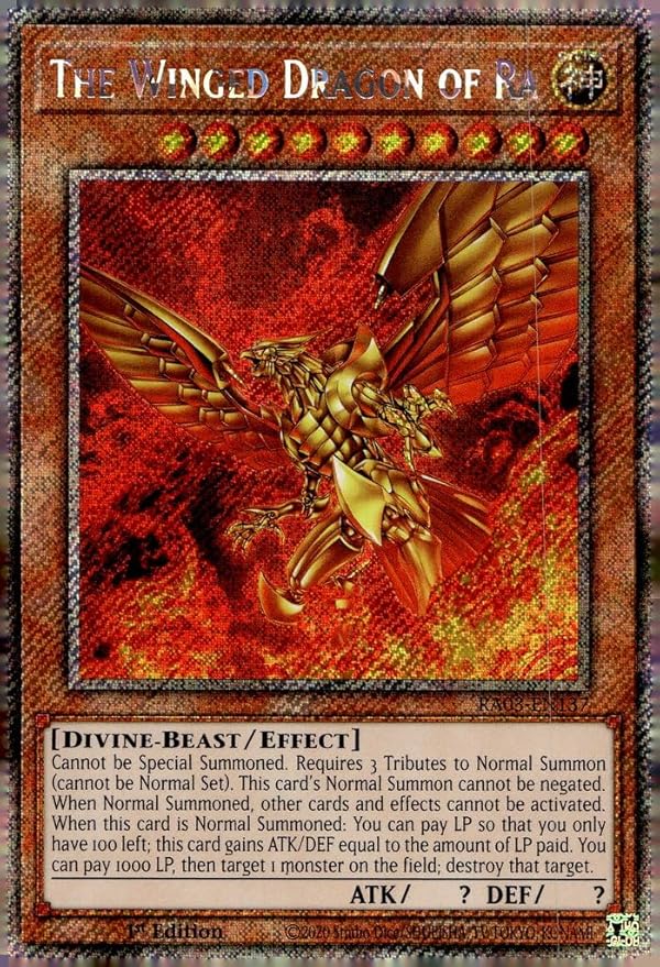 Amazon.com: The Winged Dragon of Ra (Platinum Secret Rare) - RA03-EN137 ...