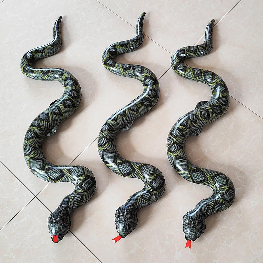 Amazon.com: 3 Inflatable Snakes - Realistic Animal Pool Floats, Pool ...