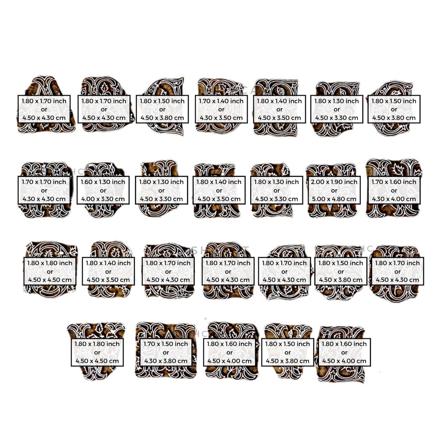 Snapklik.com : Hashcart Wooden Block Stamps - Indian Textile Printing ...