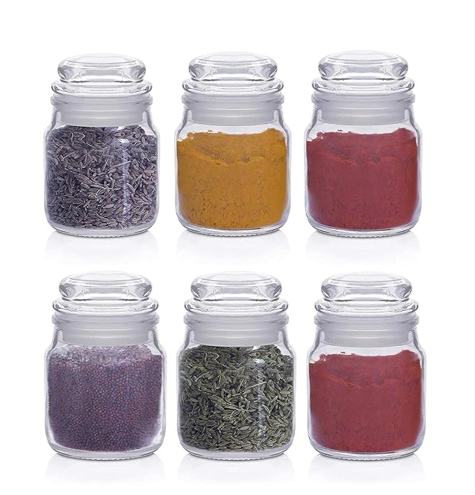 Buy CLOUDMART 100ml Spice Storage Glass Jar, Kitchen Storage Jars ...