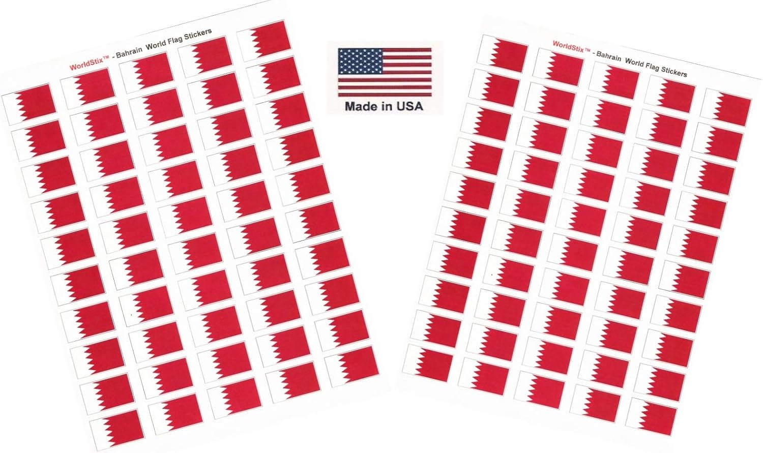 Amazon.com - 100 Bahrain Flag Stickers, Two Sheets of 50, 1.5" x 1 ...